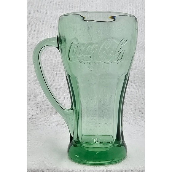 Coca Cola | Dining | Cocacola Coke 6oz Clear Handled Mug Green Tint Cup ...